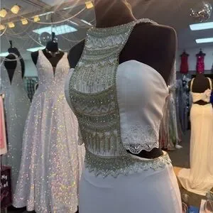 Rachel Allan | Dresses | Rachel Allen Sz2 20 White Beaded ...